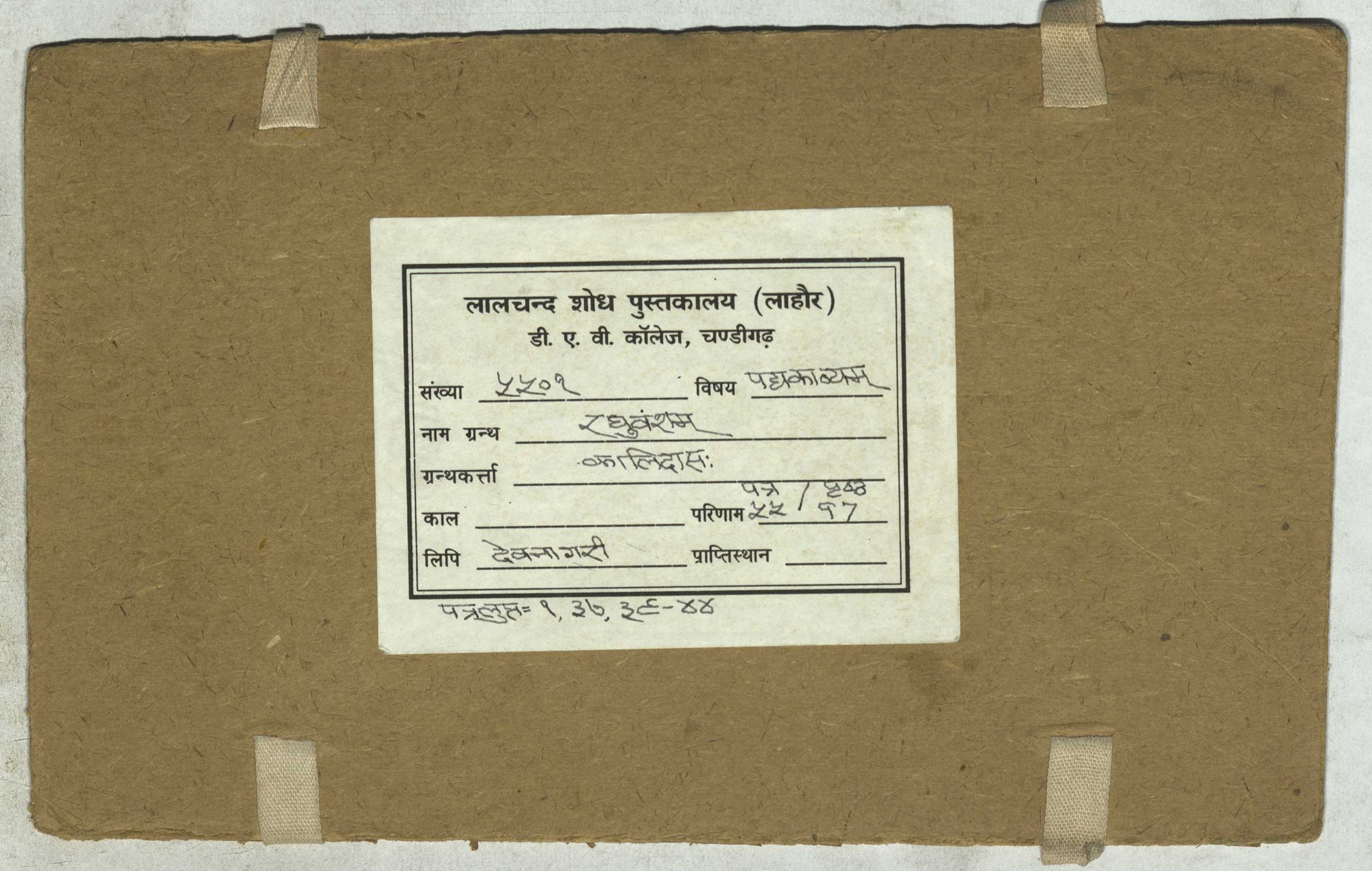 Raghuvansham | SPL Rare Books - Dav